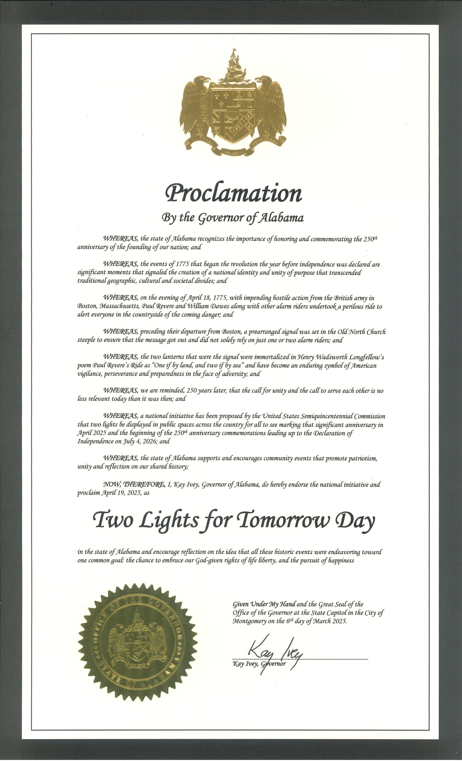 Two Lights for Tomorrow - America250AL